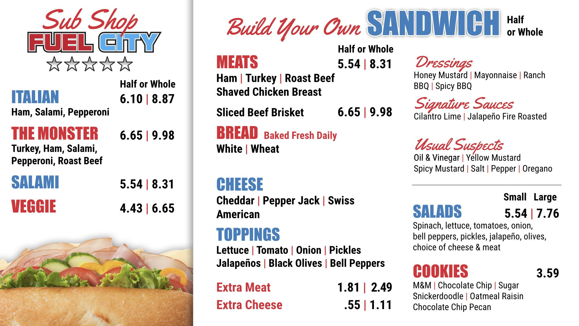 Food Menus | Fuel City